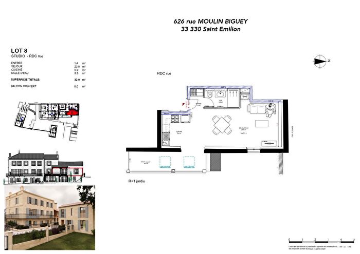 Appartement à vendre - Saint-Émilion - 1 pièce