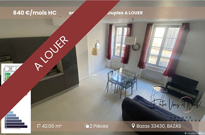 Appartement à louer - Bazas - 2 pièces - 1 chambre