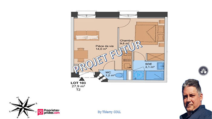 Appartement 1 pièce à Lyon 3ème, Monchat, à vendre