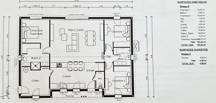 Maison à vendre - Virsac - 5 pièces - 3 chambres