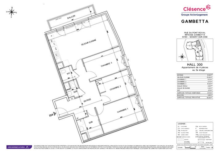 Nogent-sur-Oise, Carnot, Europe, Pont Royal - Appartement 4 pièces à louer