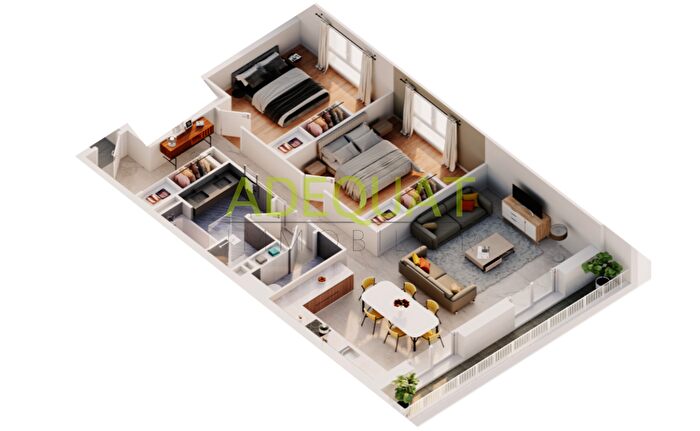 Appartement à vendre - Saint-André-le-Gaz - 3 pièces - 2 chambres