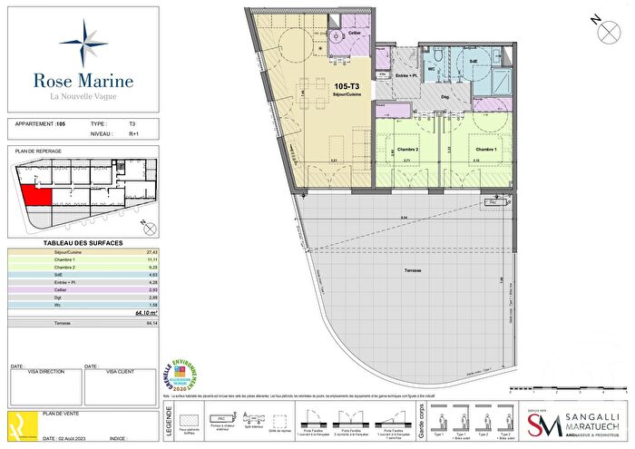 Appartement à vendre - Narbonne, Cité - 3 pièces - 2 chambres