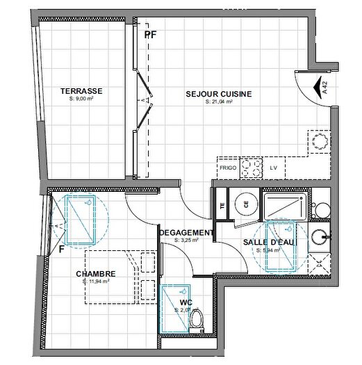 Marseille 5ème, Saint-Pierre : Appartement 2 pièces à louer