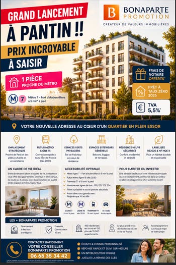 Pantin, Quatre Chemins Nord - Maison 2 pièces à vendre