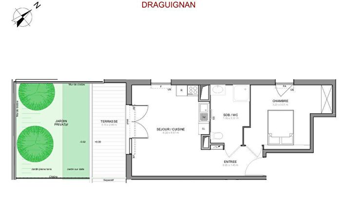 Appartement à vendre - Draguignan, Billette, La Foux, Les Négadis - 2 pièces - 1 chambre