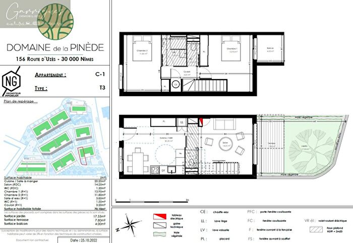 Appartement à louer - Nîmes - 3 pièces - 2 chambres