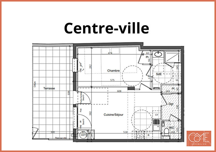 Appartement à vendre - Saint-Grégoire - 2 pièces - 1 chambre