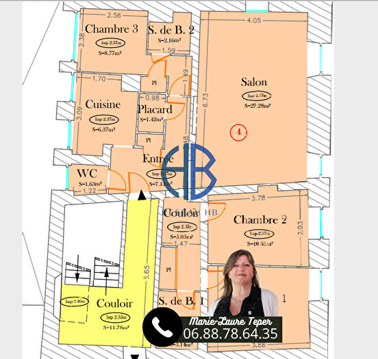 Voiron, Souillet, Vouise, Belvédère : Appartement 4 pièces à vendre