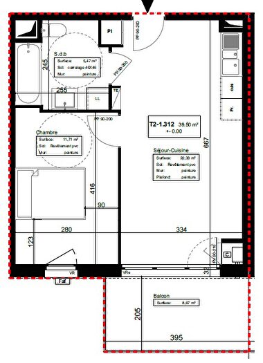 Appartement à louer - Mainvilliers - 2 pièces - 1 chambre
