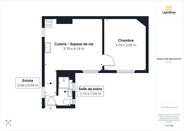 Appartement à vendre - Paris e , La Fourche, Guy Moquet - 2 pièces - 1 chambre