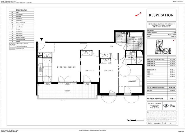 Rueil-Malmaison, Plateau : Appartement 4 pièces à vendre