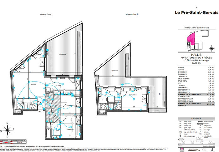 Le Pré-Saint-Gervais, Centre-ville, Egalité - Appartement 4 pièces à vendre