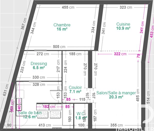 Appartement à vendre - Castres, Faubourg Nord - 4 pièces - 1 chambre