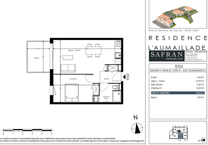 Appartement à vendre - Arès - 2 pièces - 1 chambre
