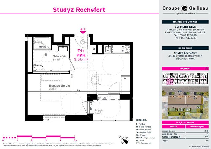 Appartement à louer - Rochefort, Centre-ville - 1 pièce