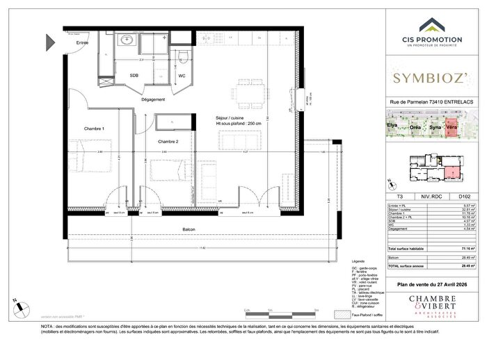 Albens - Appartement 3 pièces à vendre