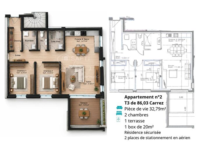 Appartement 3 pièces à Quimper, Penhars, Penanguer, Corniguel, à vendre