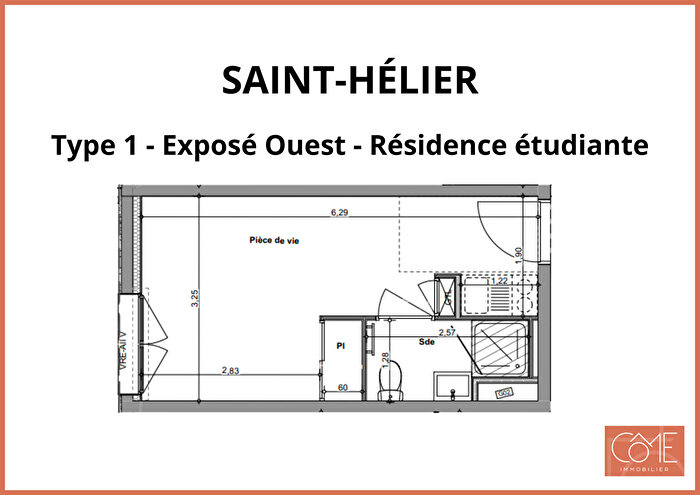 Appartement à vendre - Quartiers Sud-Est, Cimetière de lEst - 1 pièce
