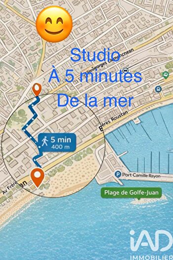 Appartement à vendre - Vallauris, Golfe Juan, Vieux Port - 1 pièce