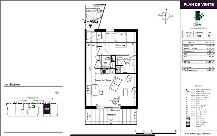 Nantes, Ile de Nantes : Appartement 2 pièces à louer