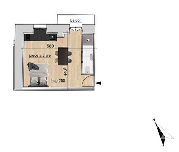 Appartement à vendre - Vinzier - 2 pièces - 1 chambre