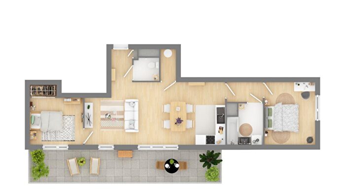 Appartement à vendre - Quint-Fonsegrives - 3 pièces - 2 chambres