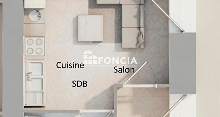 Appartement à vendre - Lent - 2 pièces - 1 chambre