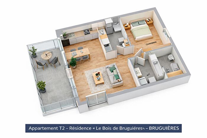 Appartement à vendre - Bron, Les Essarts - 1 pièce - 1 chambre