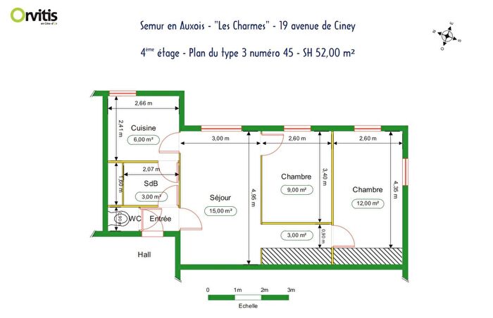Appartement 3 pièces à louer à Semur-en-Auxois