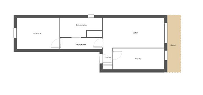 Appartement à louer - Rueil-Malmaison, Coeur de Ville - 2 pièces - 1 chambre