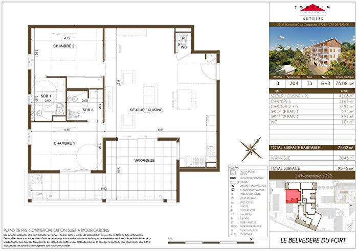 Appartement 3 pièces à Fort-de-France, à vendre