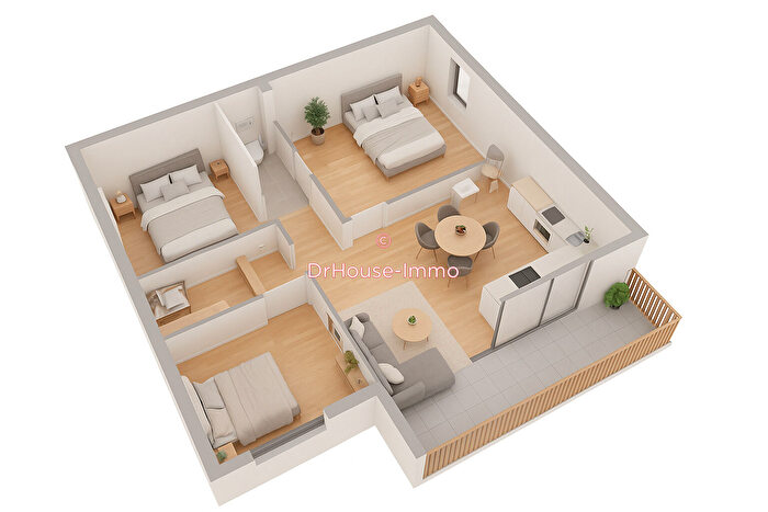 Appartement à vendre - Wambrechies - 4 pièces - 3 chambres