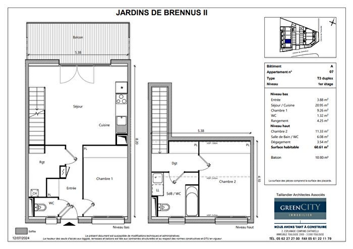 Appartement à louer - Toulouse, Sesquières - 3 pièces - 2 chambres