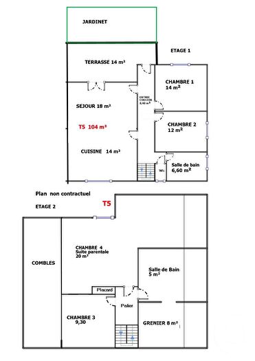 Appartement à vendre - Mimizan - 5 pièces - 4 chambres