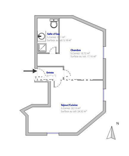 Appartement à vendre - Tournefeuille - 2 pièces - 1 chambre