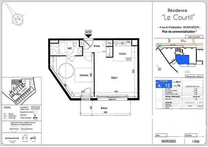 Appartement à vendre - Arzon - 2 pièces - 1 chambre