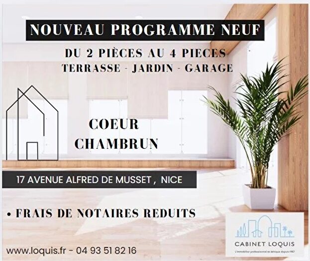 Appartement à vendre - Nice, Chambrun - 2 pièces - 1 chambre