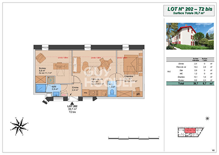 Appartement à vendre - Lyon e , Monchat - 2 pièces - 1 chambre