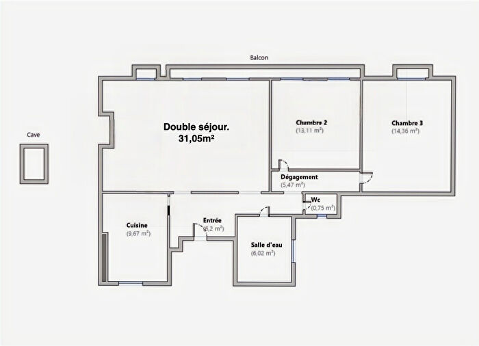 Appartement à vendre - Paris e , Saint-Gervais - 3 pièces - 2 chambres