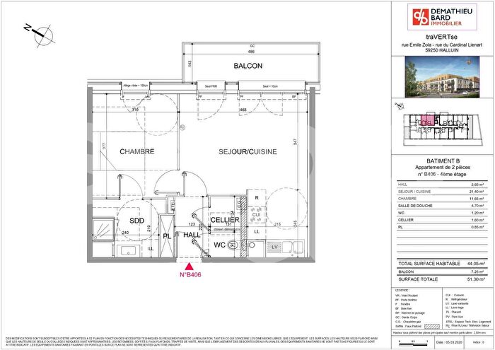 Halluin, Centre-ville - Appartement 2 pièces à louer