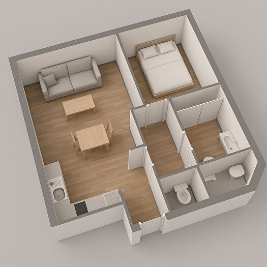 Appartement à vendre - Verquin - 2 pièces - 1 chambre