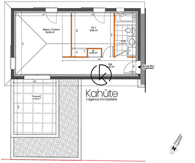 Appartement à vendre - Champagne-au-Mont-dOr - 2 pièces - 1 chambre