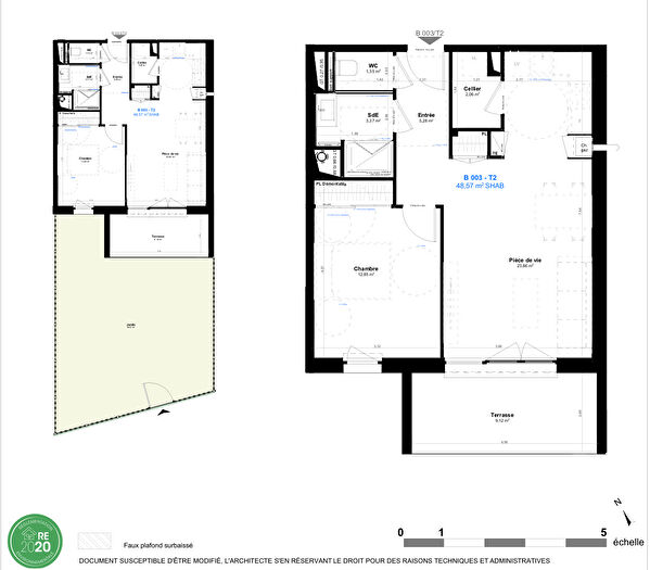Appartement à vendre - Idron - 2 pièces - 1 chambre