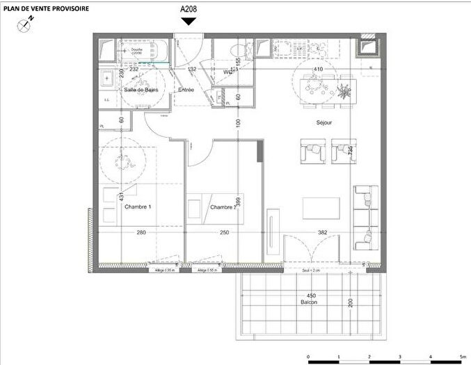 Appartement à vendre - Ville-la-Grand - 3 pièces - 2 chambres