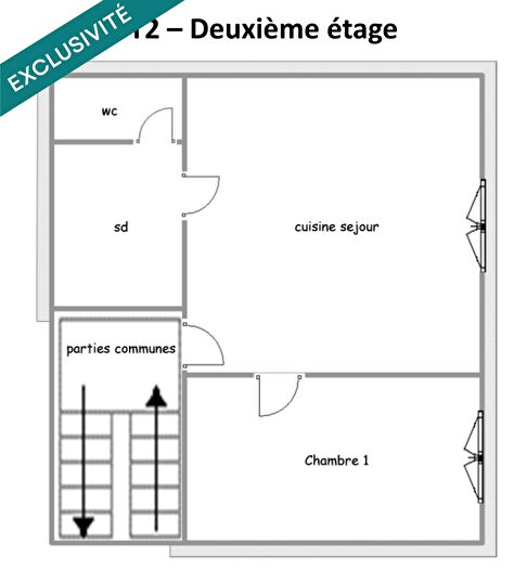 Appartement à vendre - Le Puy-en-Velay, Centre-ville - 2 pièces - 1 chambre