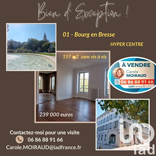 Appartement à vendre - Bourg-en-Bresse, Centre, Brou, Baudières - 5 pièces - 3 chambres