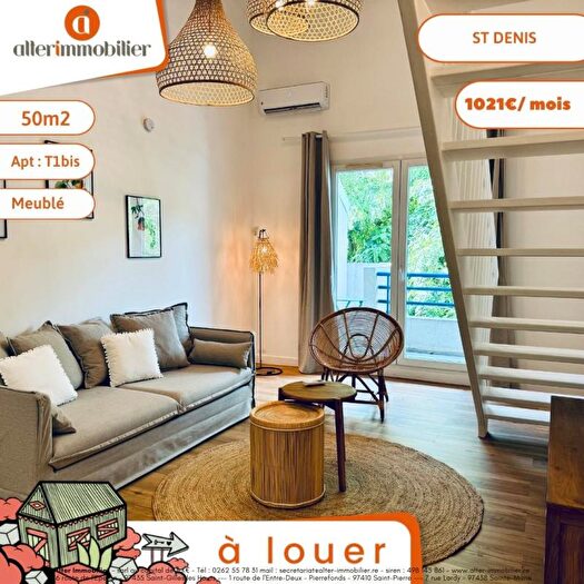 Appartement à louer - Saint-Denis - 1 pièce - 1 chambre