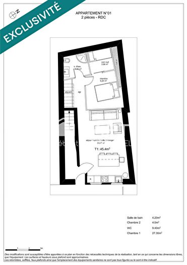 Appartement à vendre - Agde - 2 pièces - 1 chambre