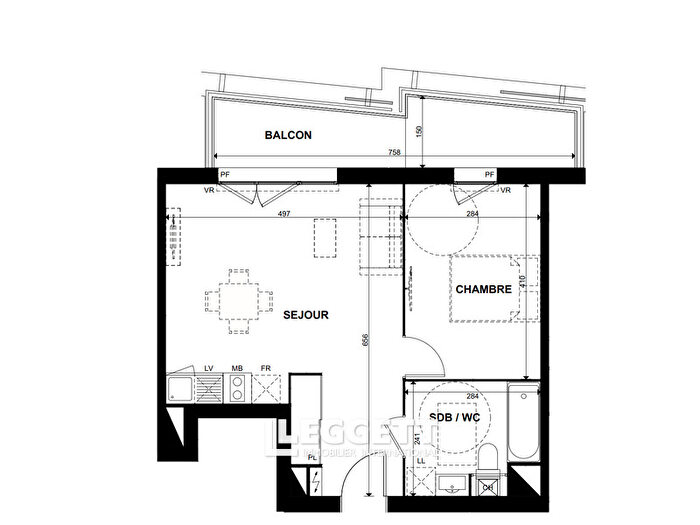 Appartement à vendre - Toulouse, Saint-Sernin - 2 pièces - 1 chambre